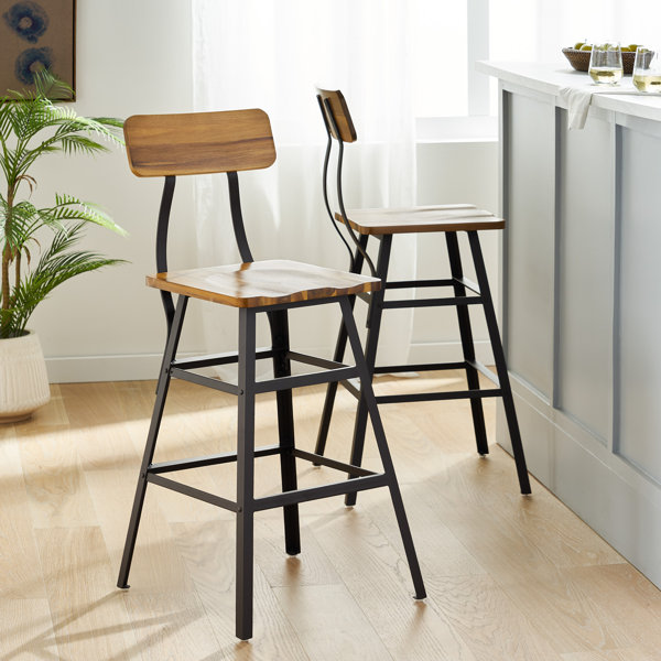 17 Stories Laminated Acacia Wood Bar Chairs: Stylish and Versatile ...