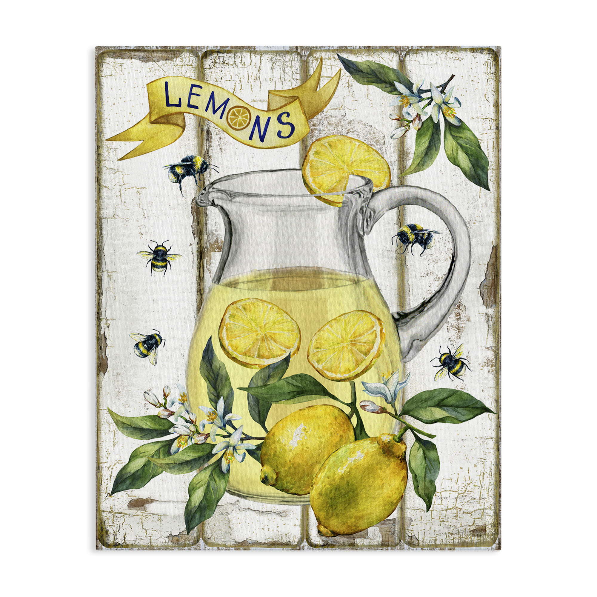 August Grove® Farmhouse Fresh Lemon Canvas Wall Art by Creatif Belle bp ...