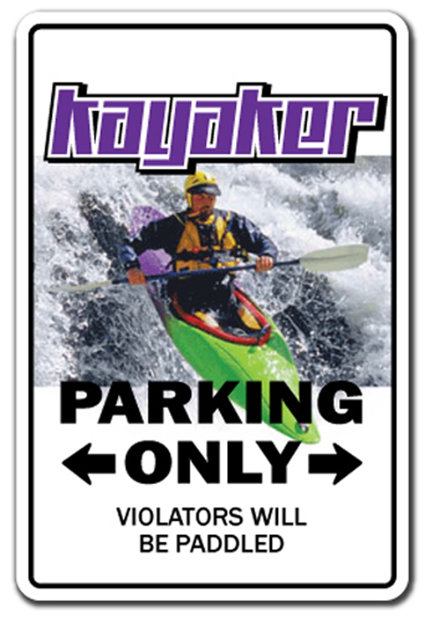 Trinx KAYAKER Aluminum Sign Parking Aluminum Signs Boat Oar Paddle ...