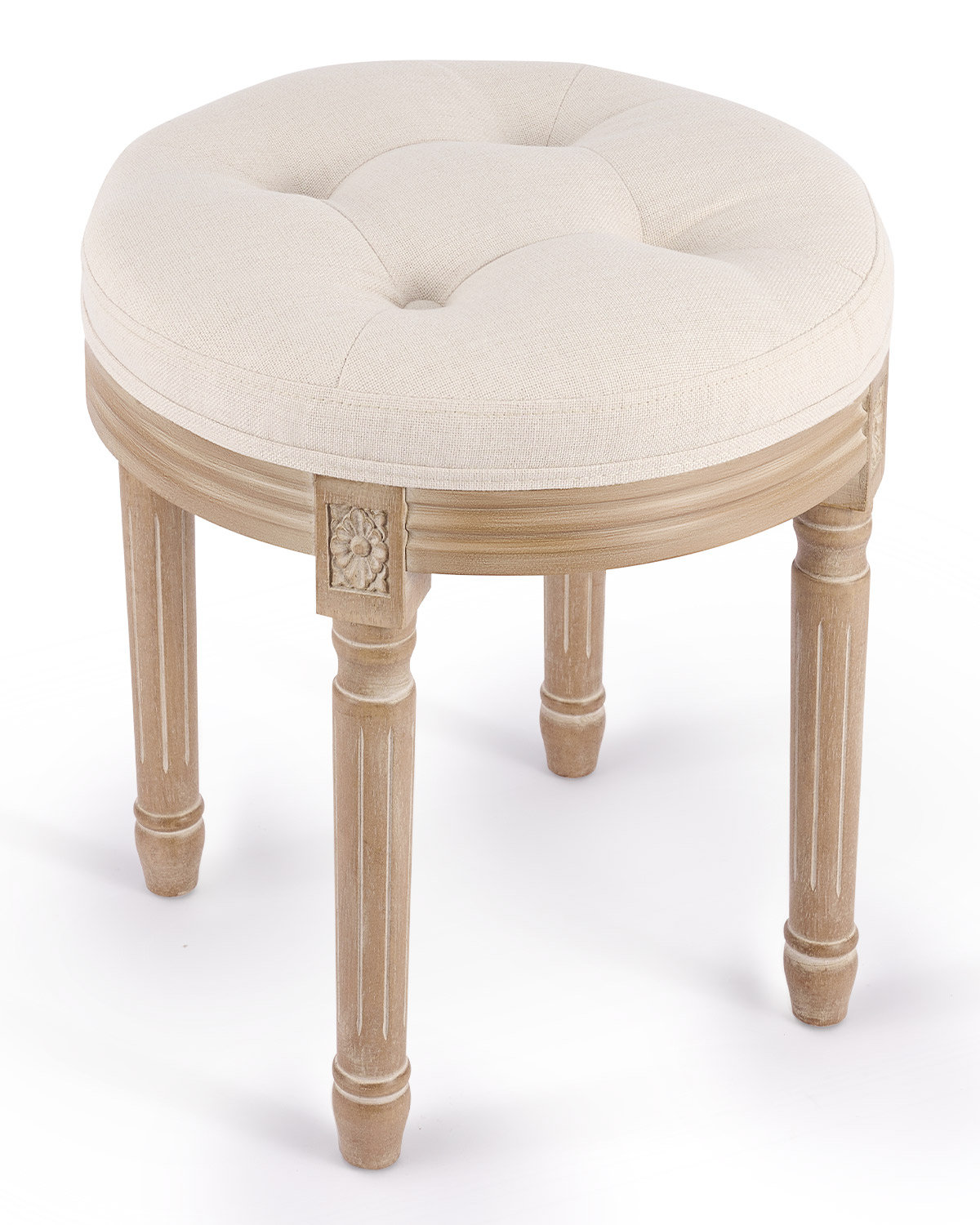 Ophelia & Co. Tufted Upholstered Solid Wood Accent Stool | Wayfair