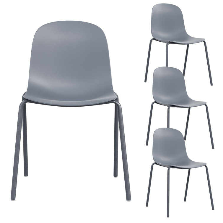 George Oliver Indoor&Garden Modern Solid Color Stackable Dining Chair ...