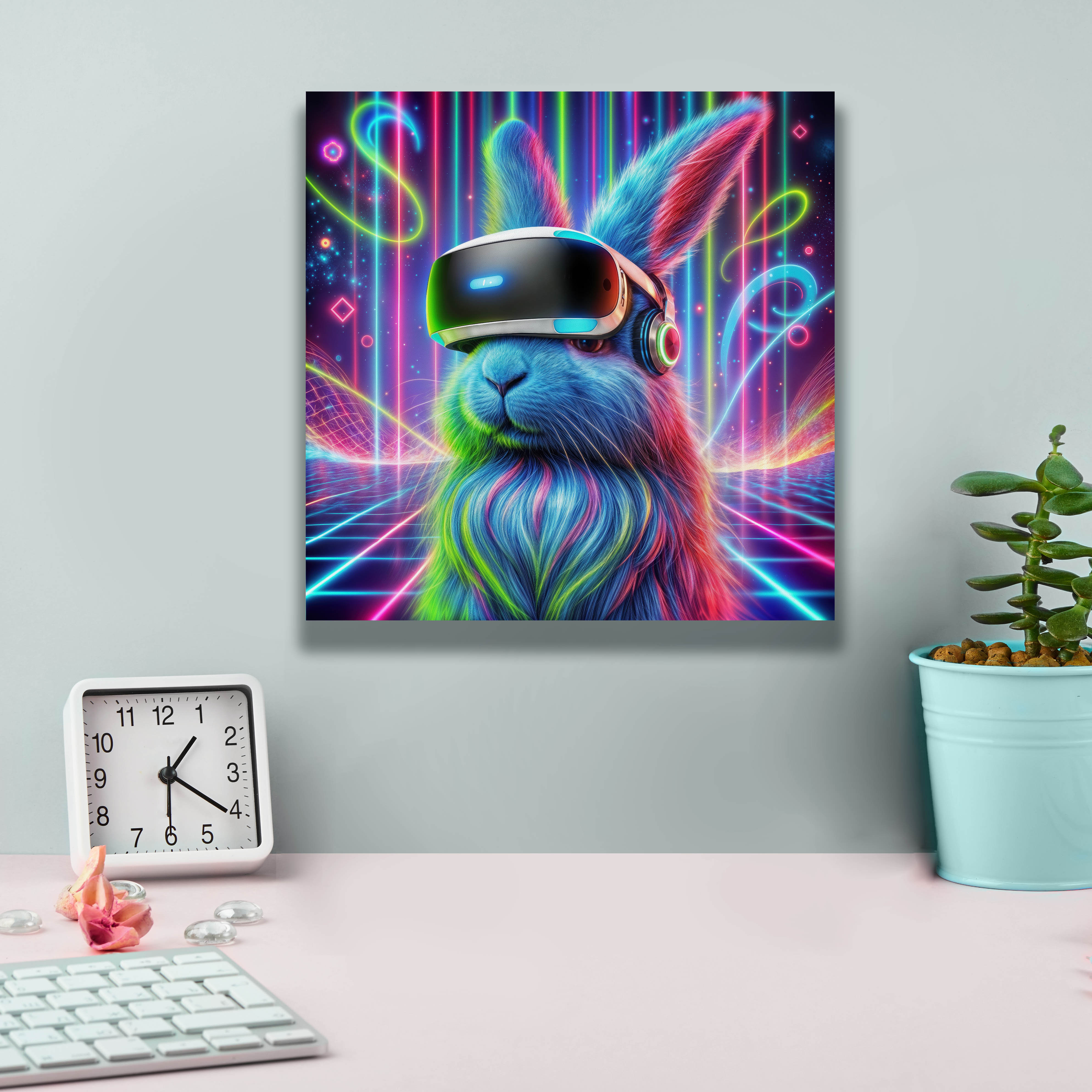 Trinx 'Bunny Vr Headset' by Rey Klimt Canvas Wall Art | Wayfair