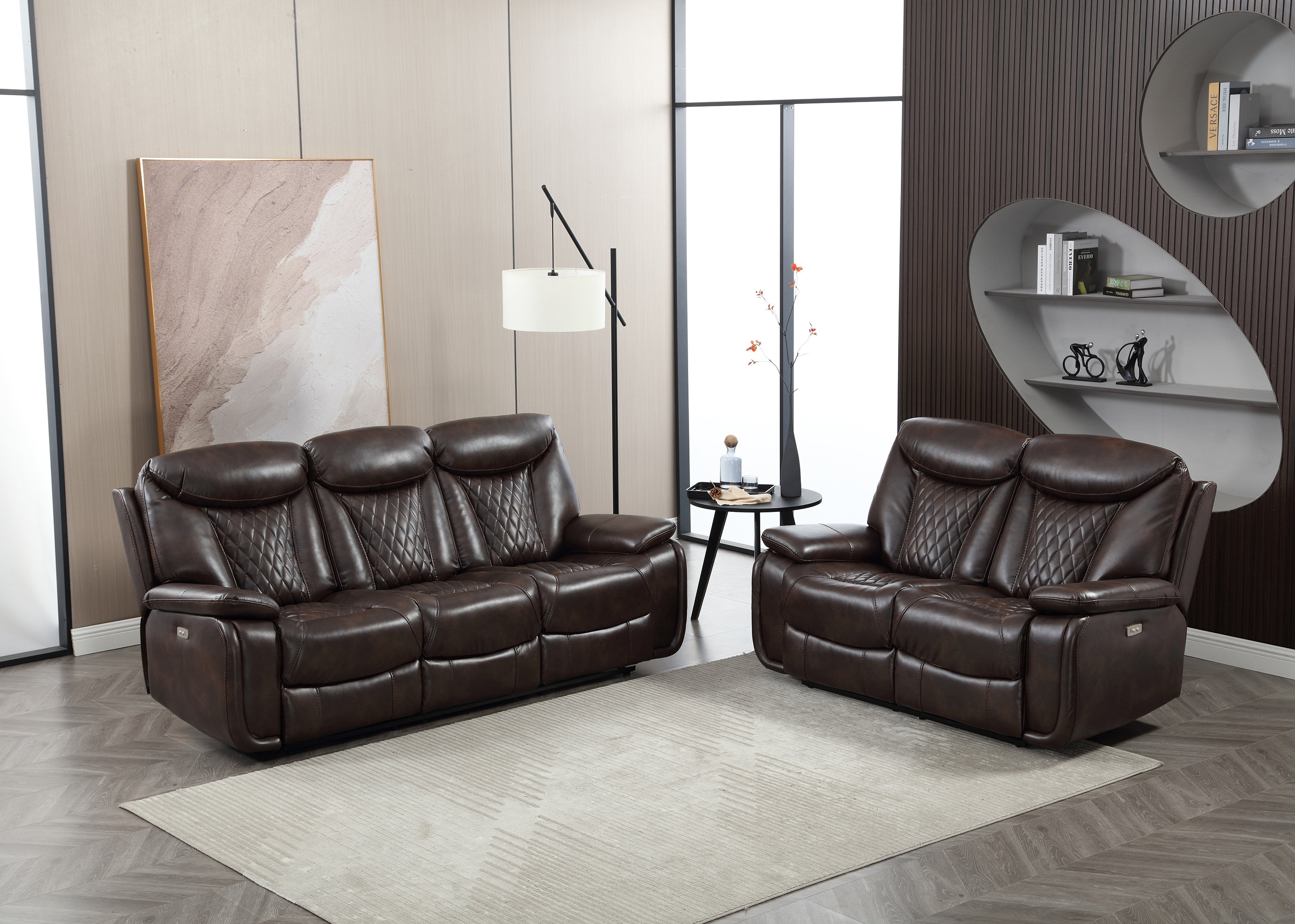 Red Barrel Studio® 2 - Piece Breathable Leather Cushion Back Power ...