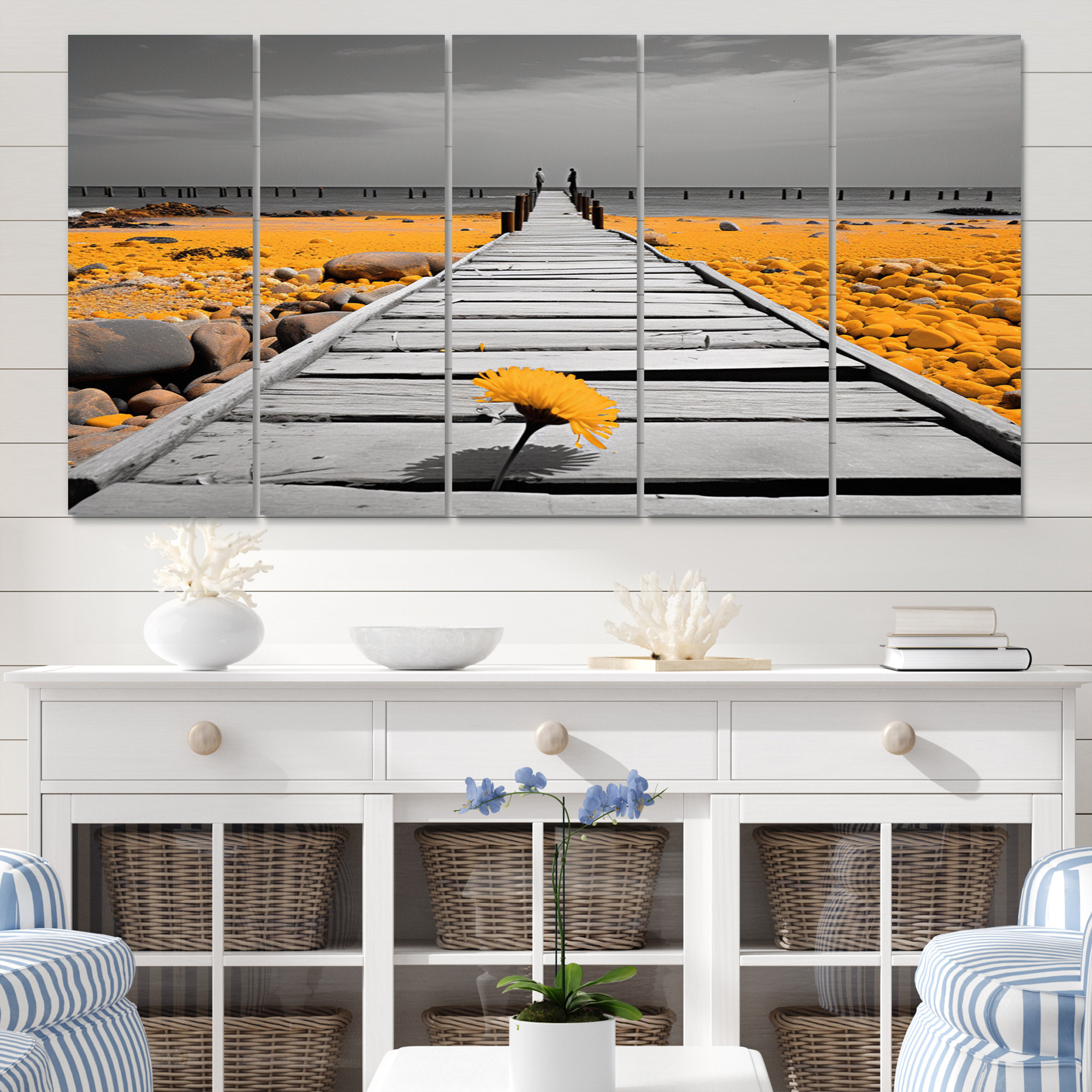 Ebern Designs " Beach Pier Perspective Black X " 5 - Pieces - Wayfair ...