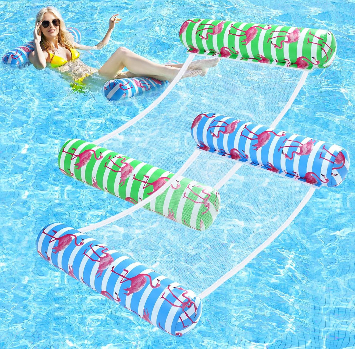 INVOTOT 2 Pack Inflatable Pool Floats Adult, Inflatable Pool Floats, 4 ...