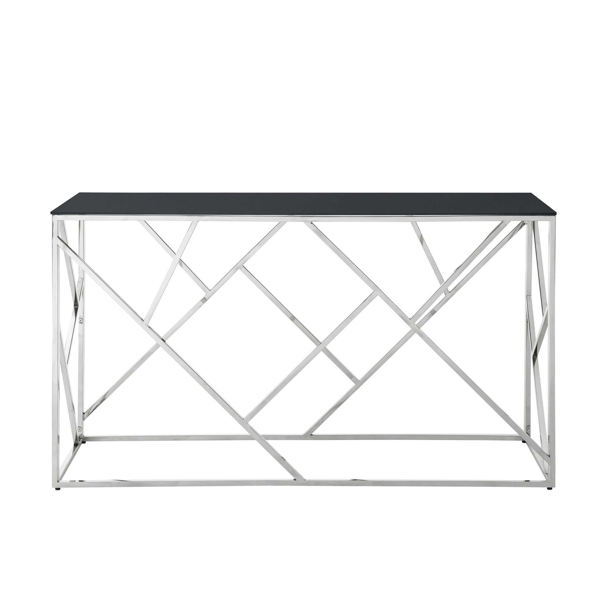 Brayden Studio® Modern Glass Console Table, 55" Sofa Table with Sturdy ...