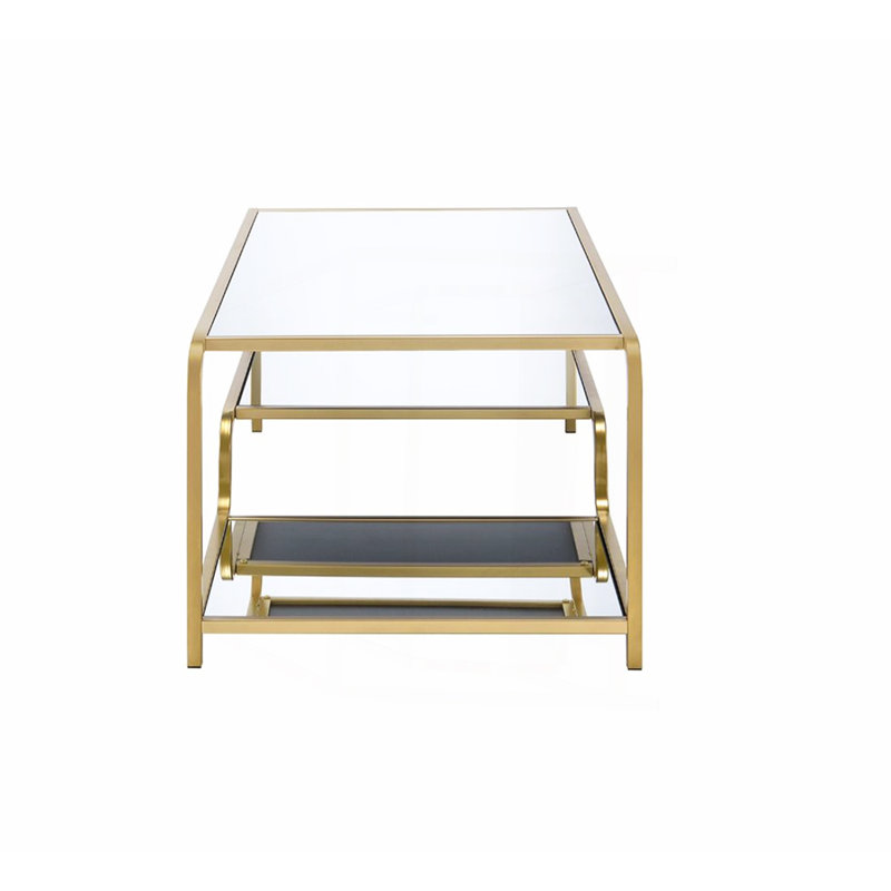 Mercer41 Mirrored & Gold Finish Coffee Table | Wayfair