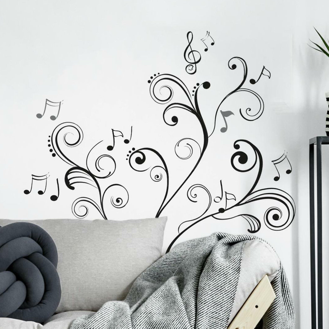 York Wallcoverings Roommates Music Note Scroll Wall Decal - Wayfair Canada