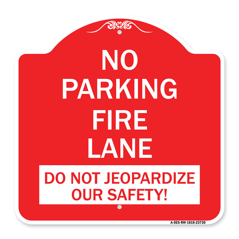 Signmission Designer Series Sign - No Parking Fire Lane - Do Not ...