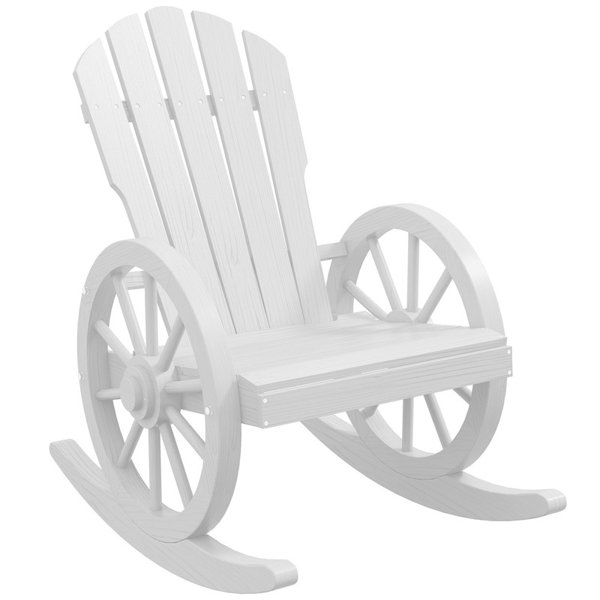 Beachcrest Home™ Outsunny Wooden Rocking Chair, Adirondack Rocker Chair ...