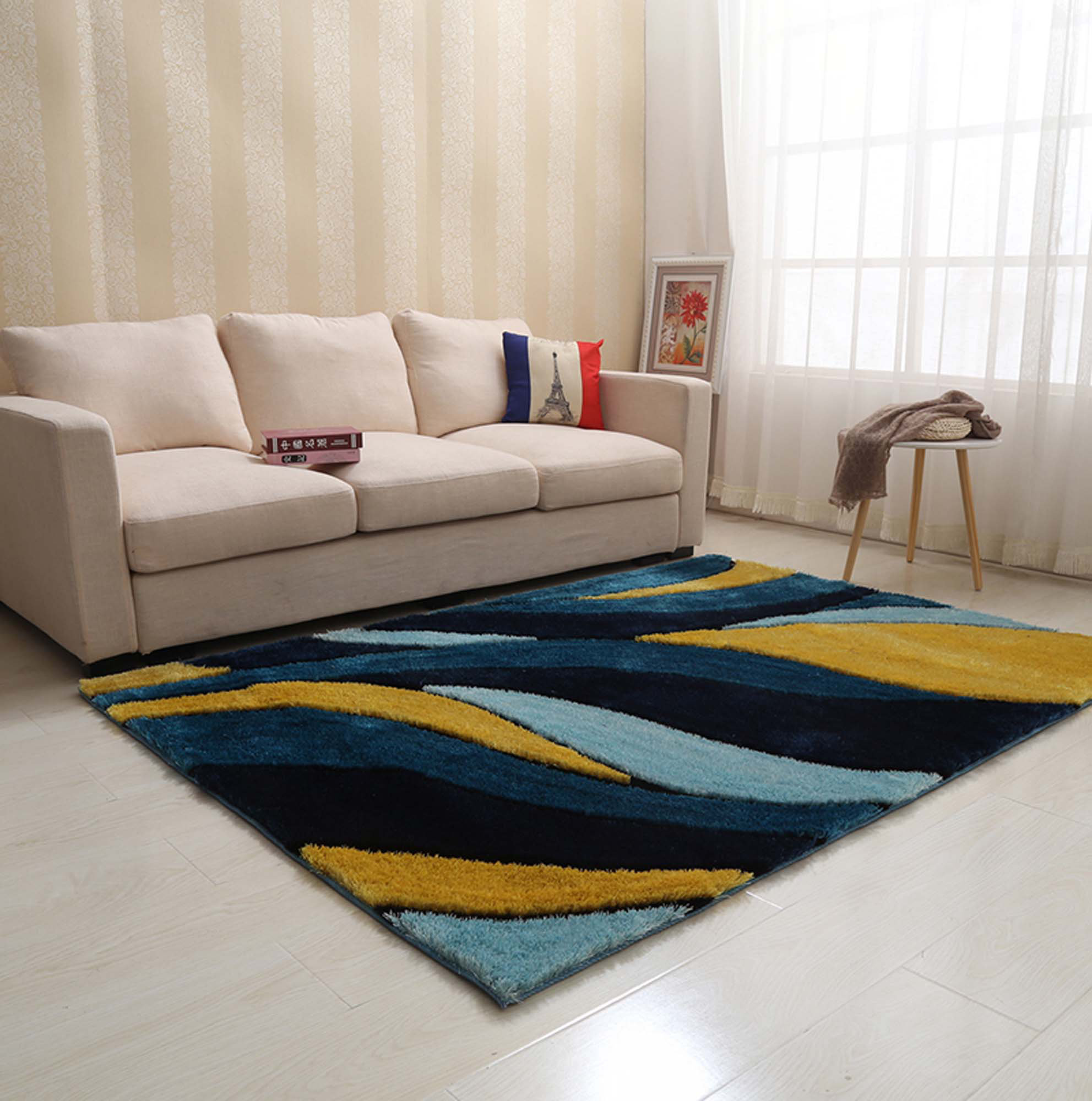 Wrought Studio™ Aria Collection Soft Pile Hand Tufted Shag Area Rug ...