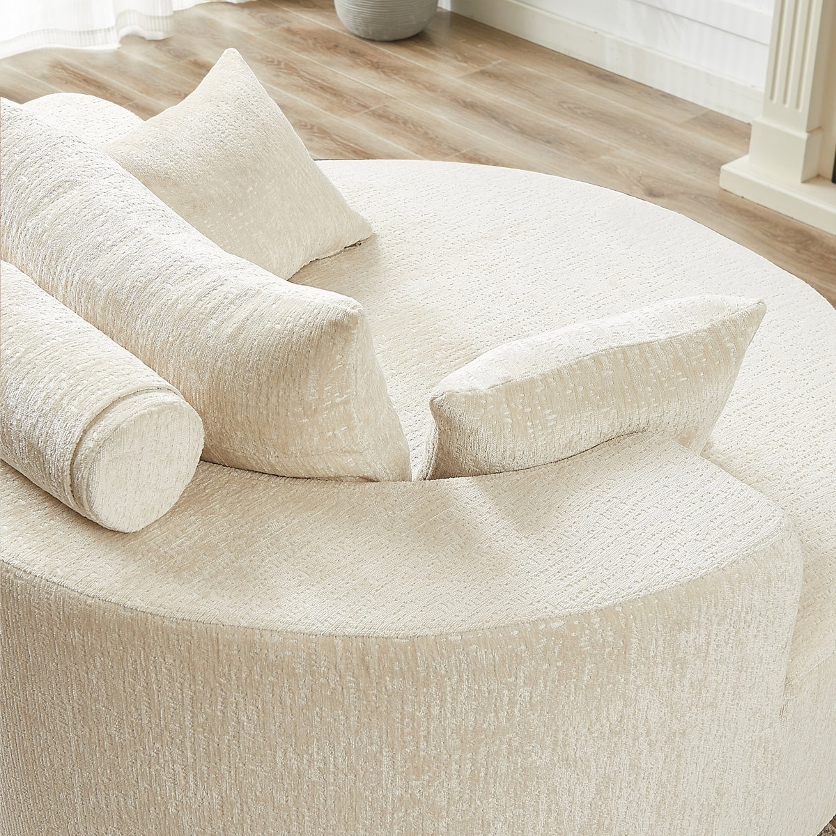 Latitude Run® Latitude Run 55''L Corduroy&Chenille Large Round Accent ...