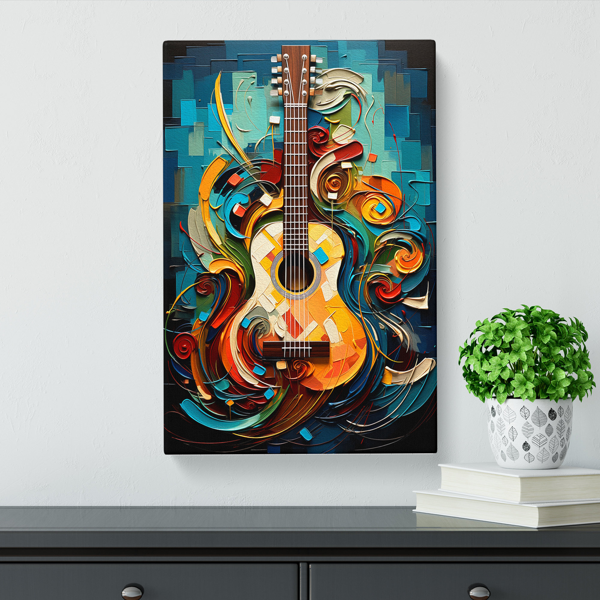 Marlow Home Co. Acoustic Guitar Abstract No.2 - Print | Wayfair.co.uk
