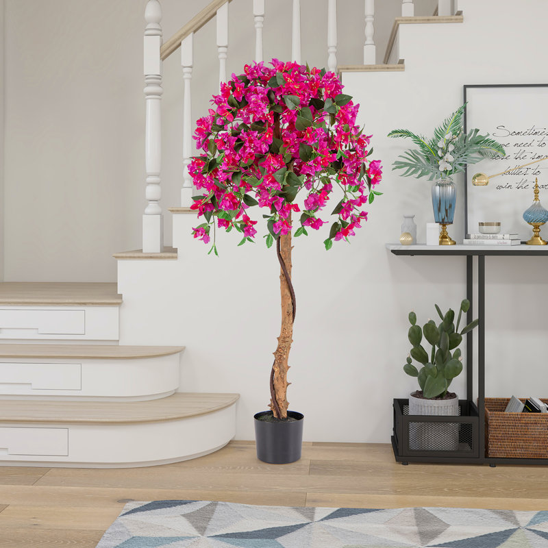Primrue Elam 52'' Faux Flowering Tree in Pot | Wayfair
