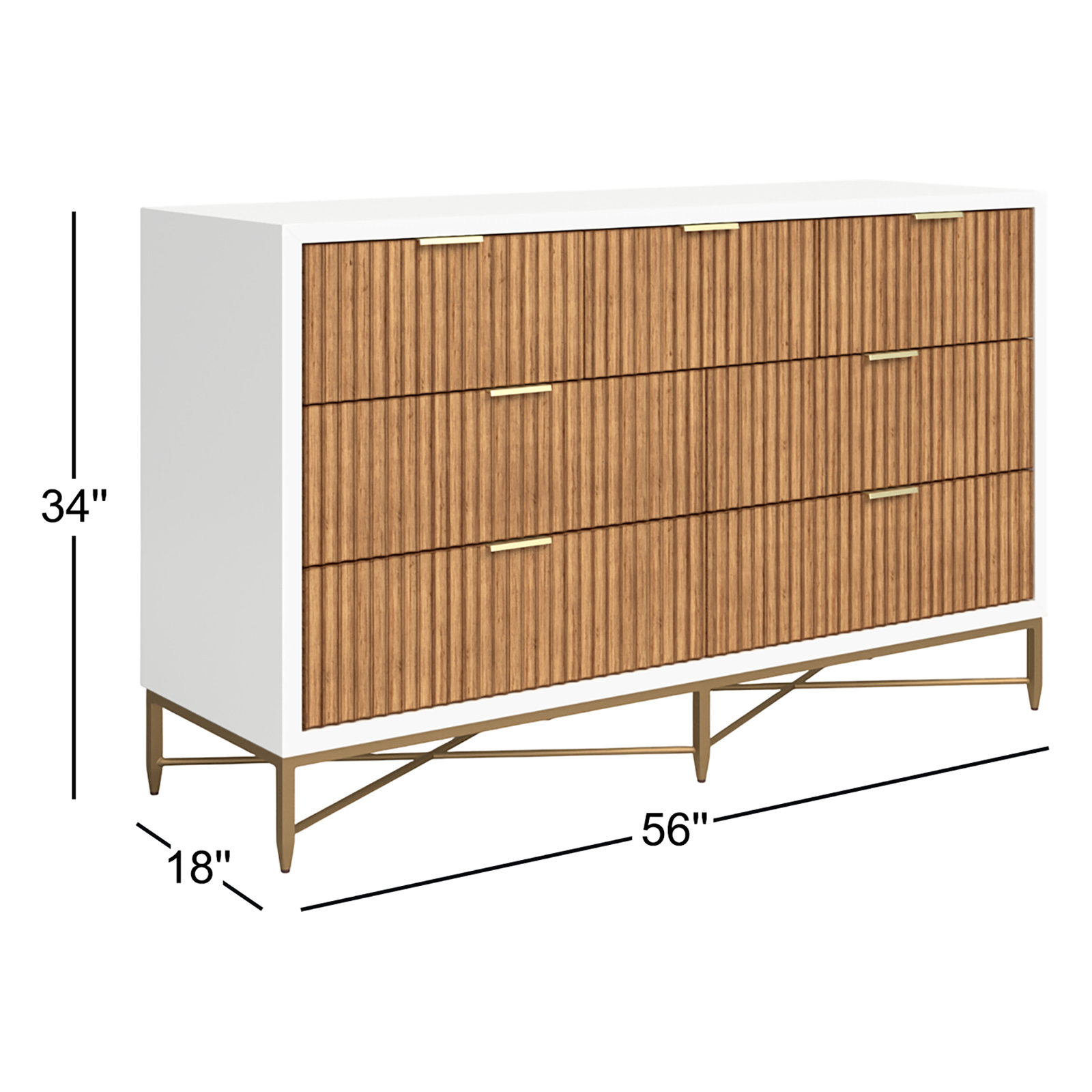 Sand & Stable™ Babette 7 Drawers 56" W Manufactured and Solid Wood ...