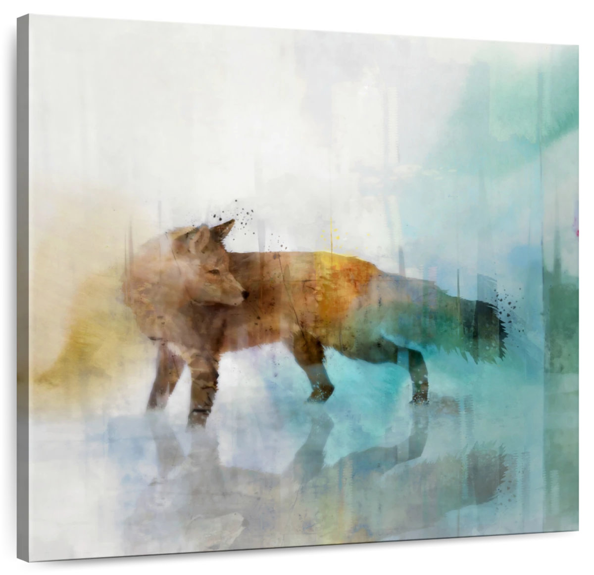 Ebern Designs Crowle Fox On Teal II | Wayfair