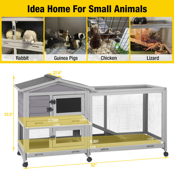 Tucker Murphy Pet™ Weather Resistant Portable Rabbit Hutch with Ramp ...