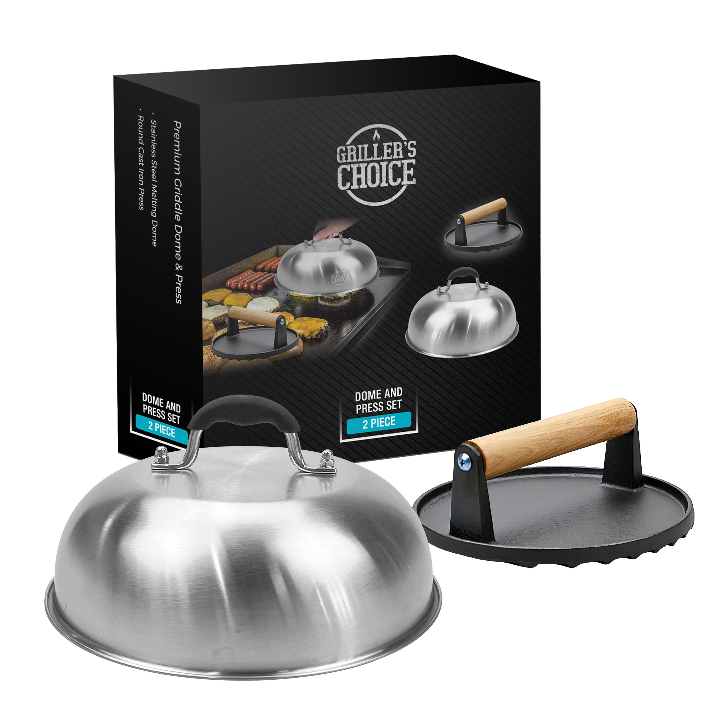 Grillers Choice Griller's Choice Smashburger Press And Griddle Dome ...