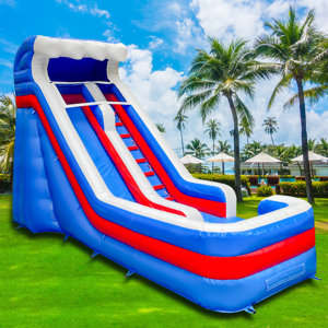 GOOSH 16' x 25' White Concise Commercial Grade Water Slide with Splash ...