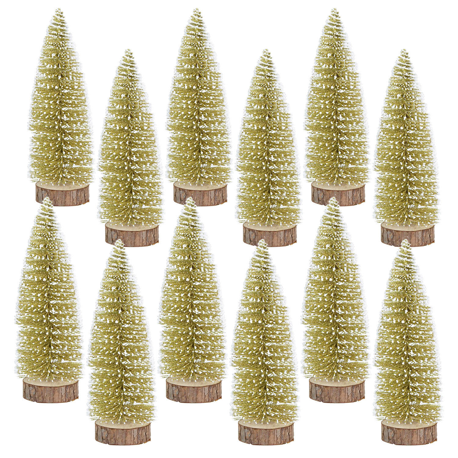 Primrue Glitter Trees - 7"H - Set of 12 | Wayfair