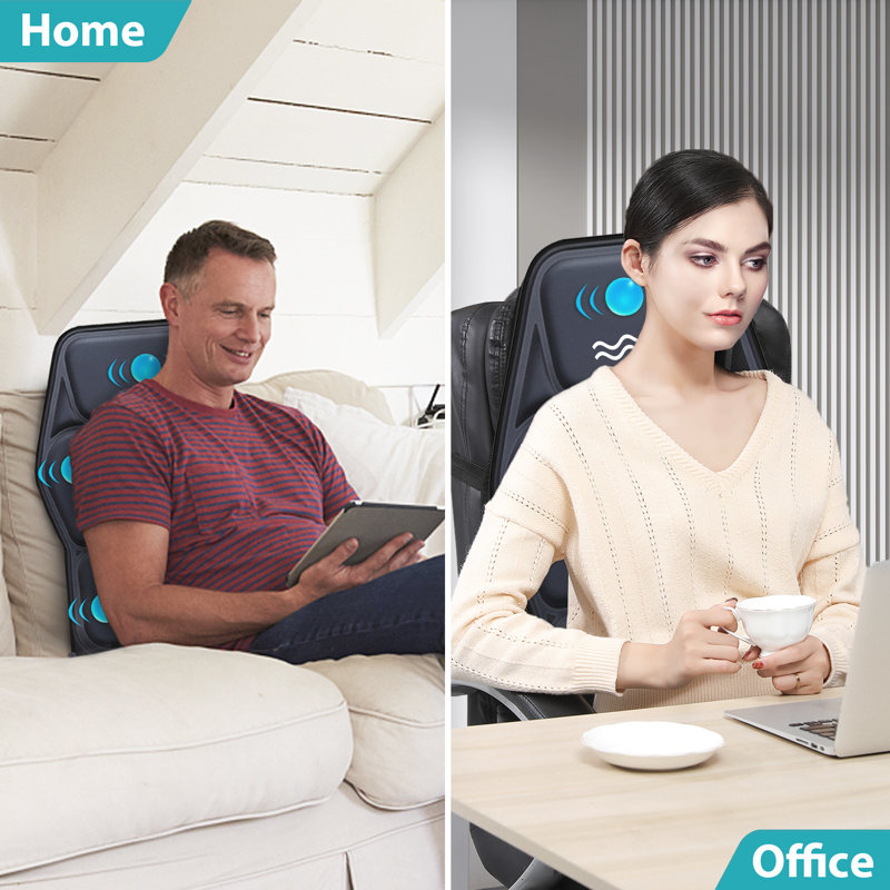 Inbox Zero Hodess Premium Vibration Massage Chair Pad with Heat ...