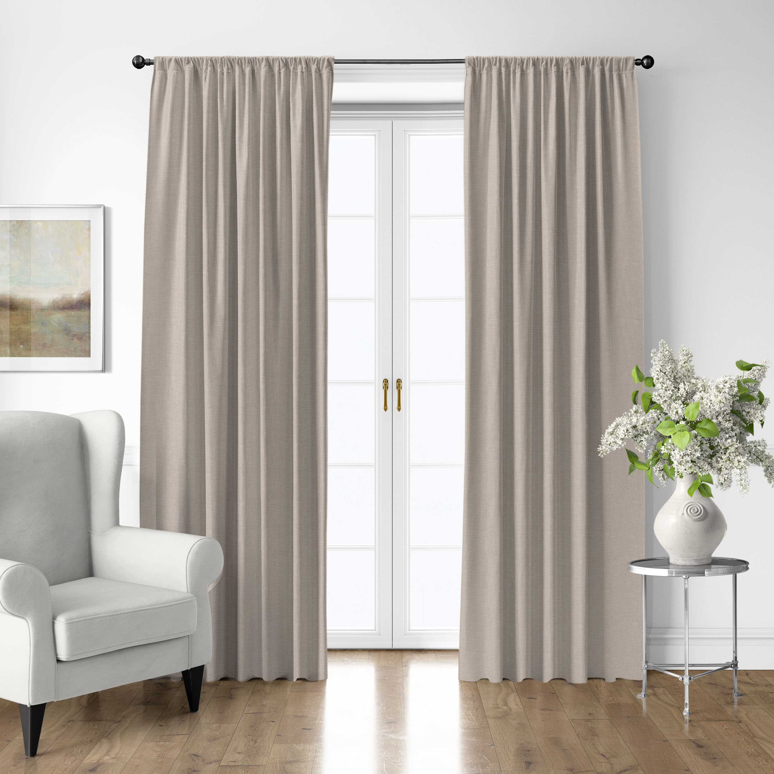 6ix Tailors Fine Linens Shay Solid Natural Cotton Simple Top Pocket ...