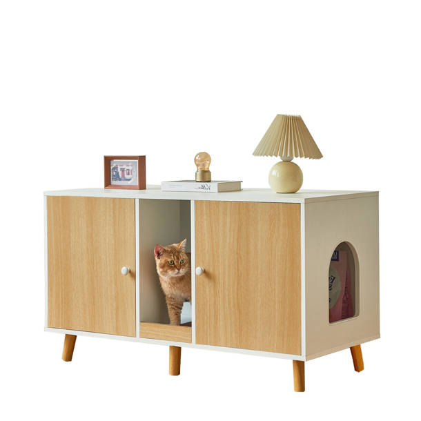 The Refined Feline Purrrrfect End Table Cat Bed - Wood Cat Furniture ...