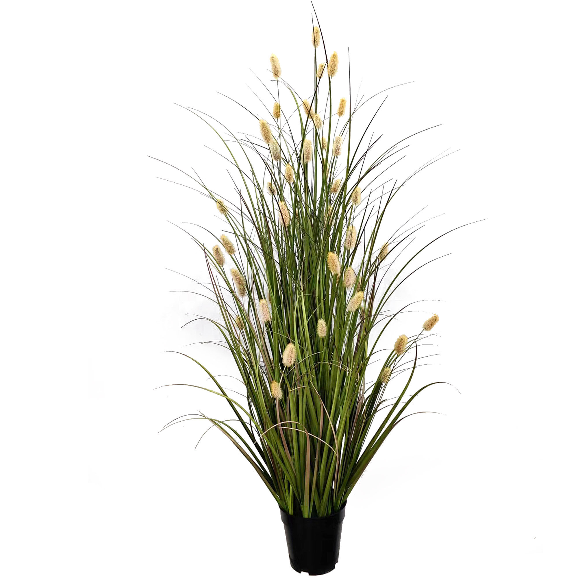Primrue Lush 48" Artificial Grass Bush With Lifelike Buds - 1-piece ...