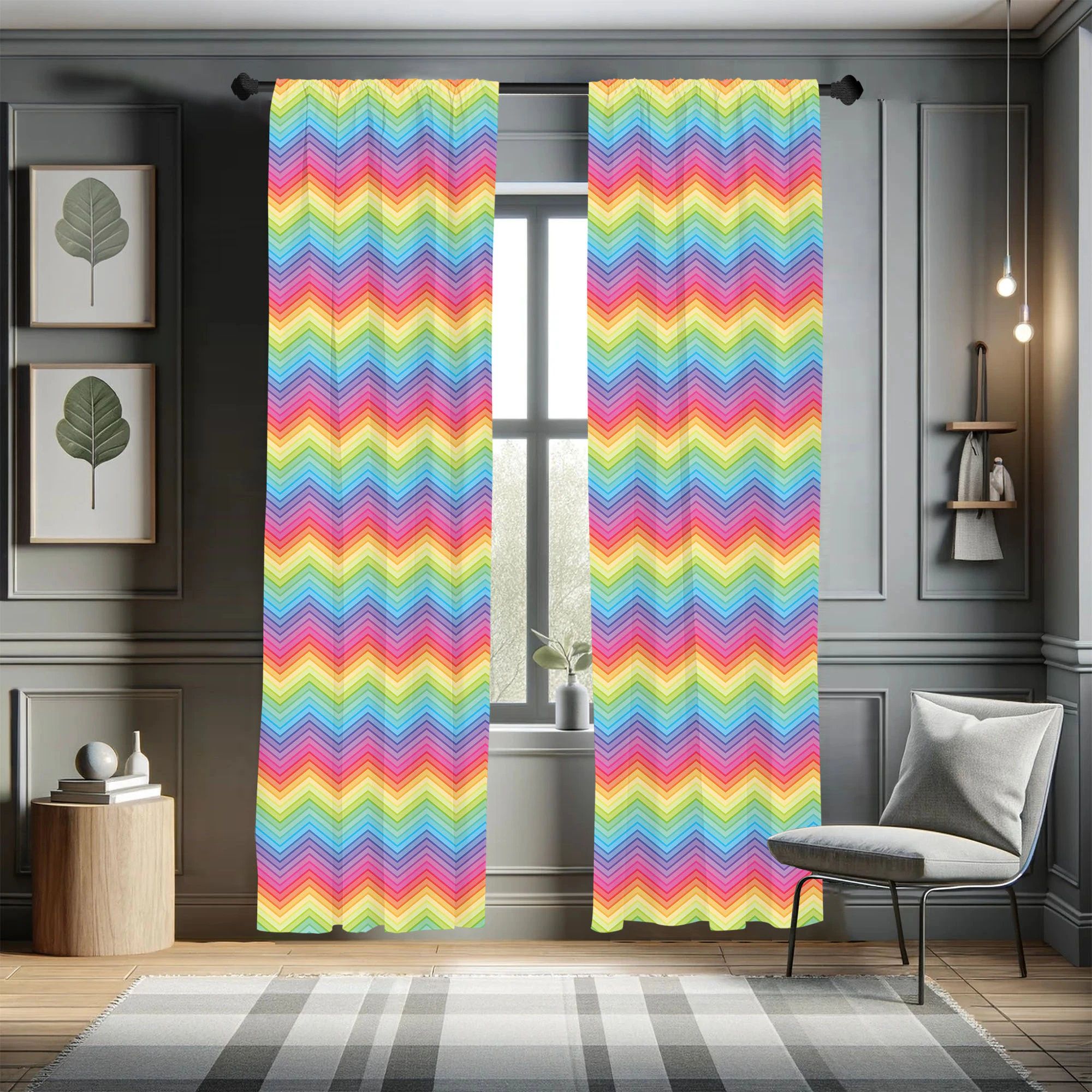 Ambesonne Geometric Semi-Sheer Rod Pocket Sliding Panel | Wayfair