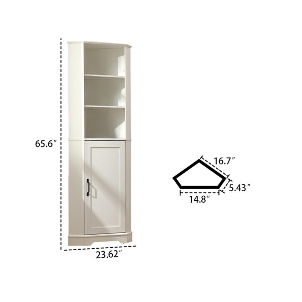 Hokku Designs 65.7'' Tall Corner Cabinet With Adjustable Shelves For ...