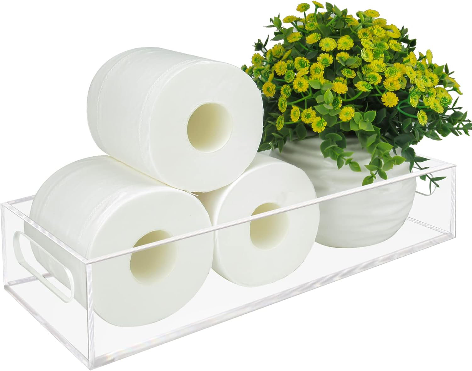Rebrilliant Toilet Paper Holder With Storage, Acrylic Toilet Tank Tray ...