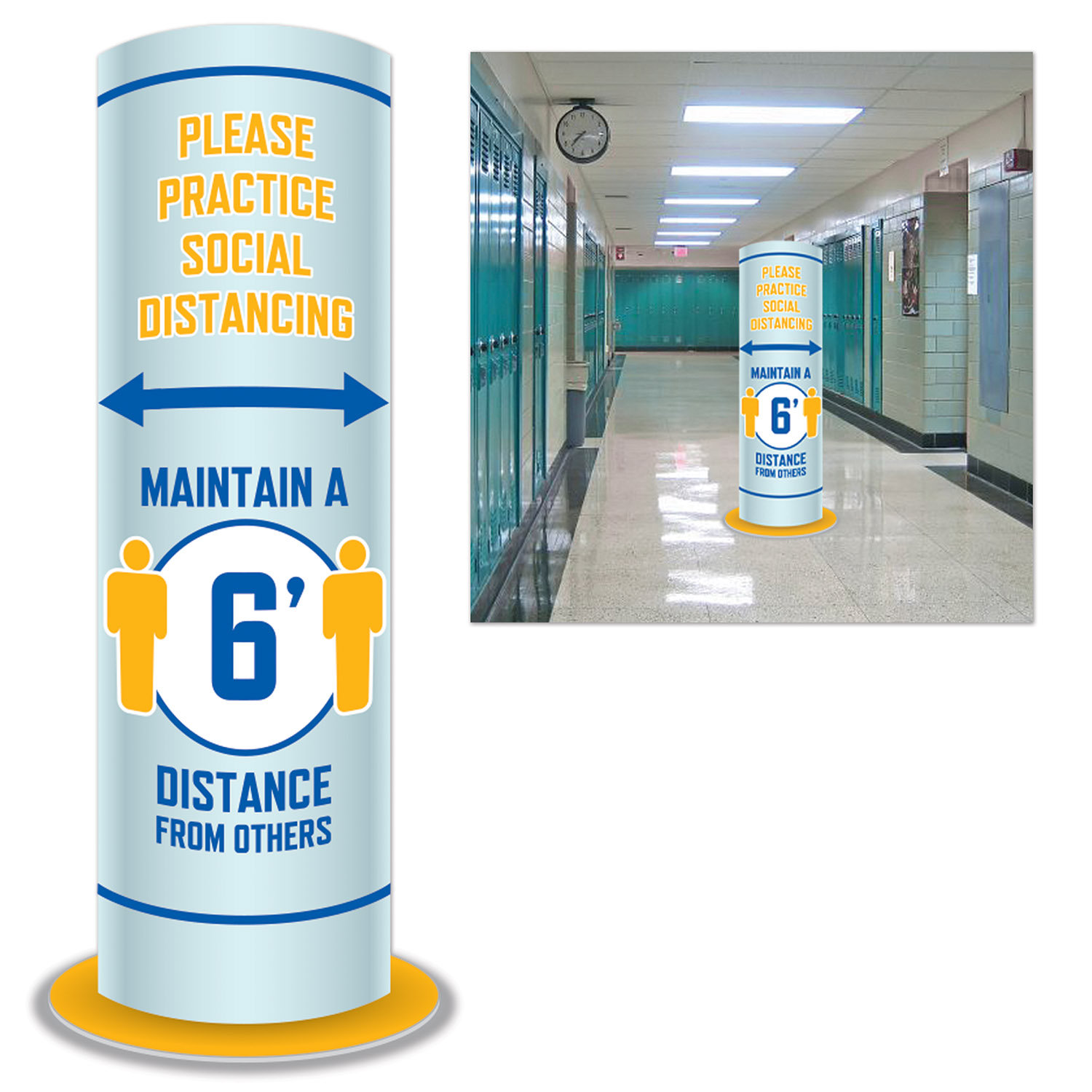 The Party Aisle™ Social Distancing Floor Totem Display | Wayfair