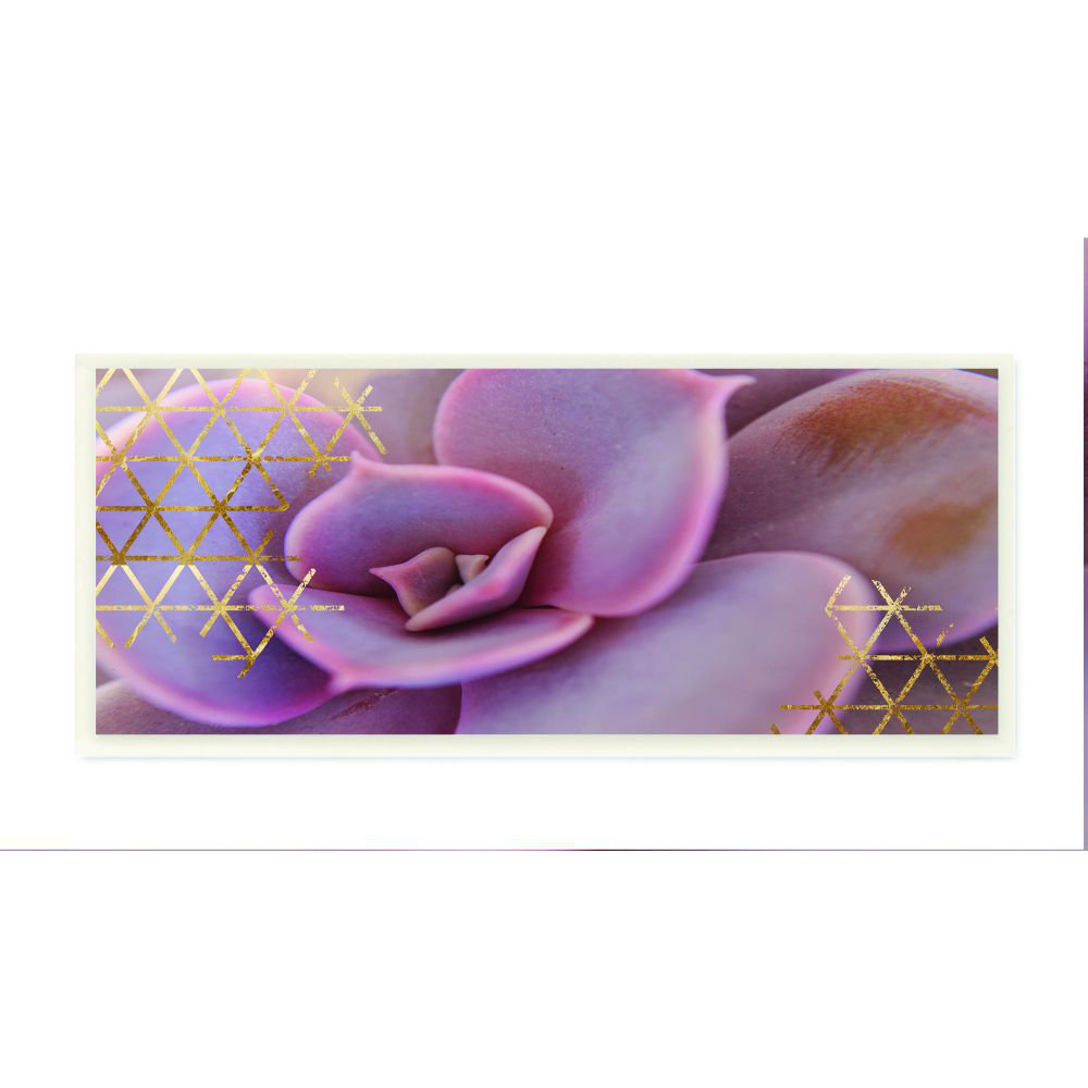 House of Hampton 'Close Up Pink Succulent with Gold Patterns' by Daphne ...