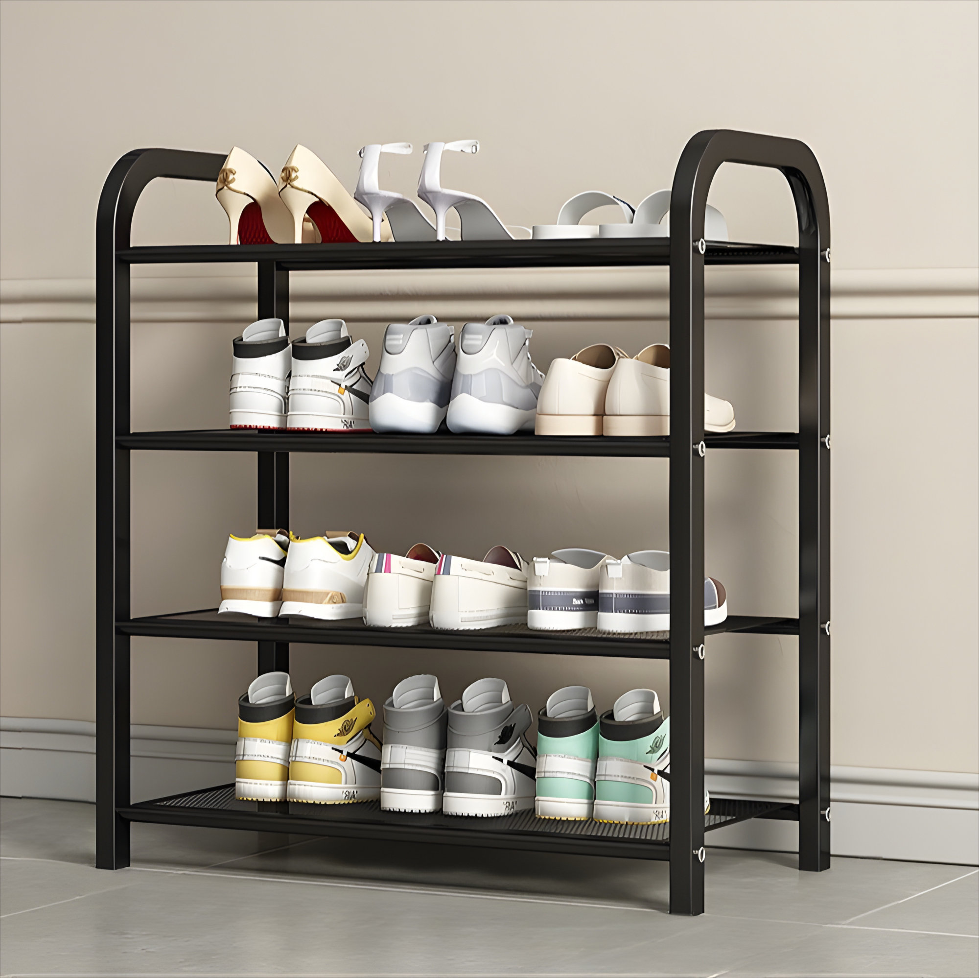Rebrilliant Simple Metal Shoe Rack, Home Multi-Layer Storage Rack ...