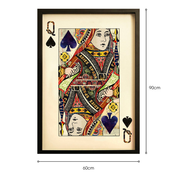 House Additions '3D Collage Queen Card' Framed Graphic Art Print ...
