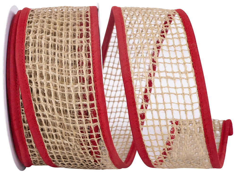 The Holiday Aisle® Box Net Jute Nestle Wired Ribbon | Wayfair