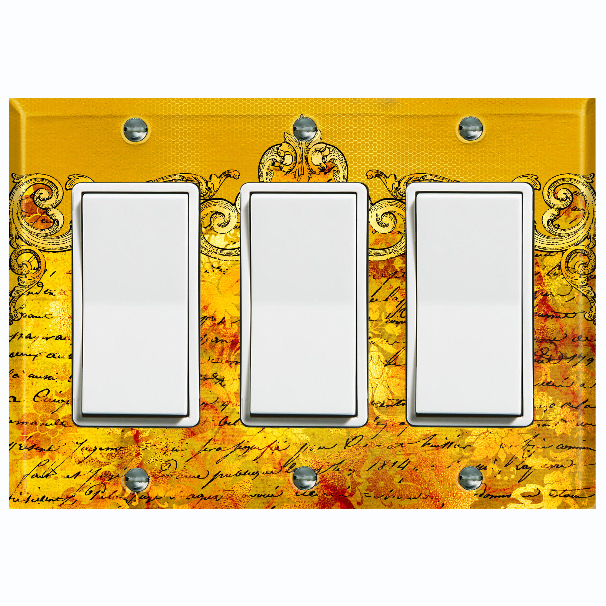 WorldAcc Letter 3-Gang Toggle Light Switch Wall Plate | Wayfair