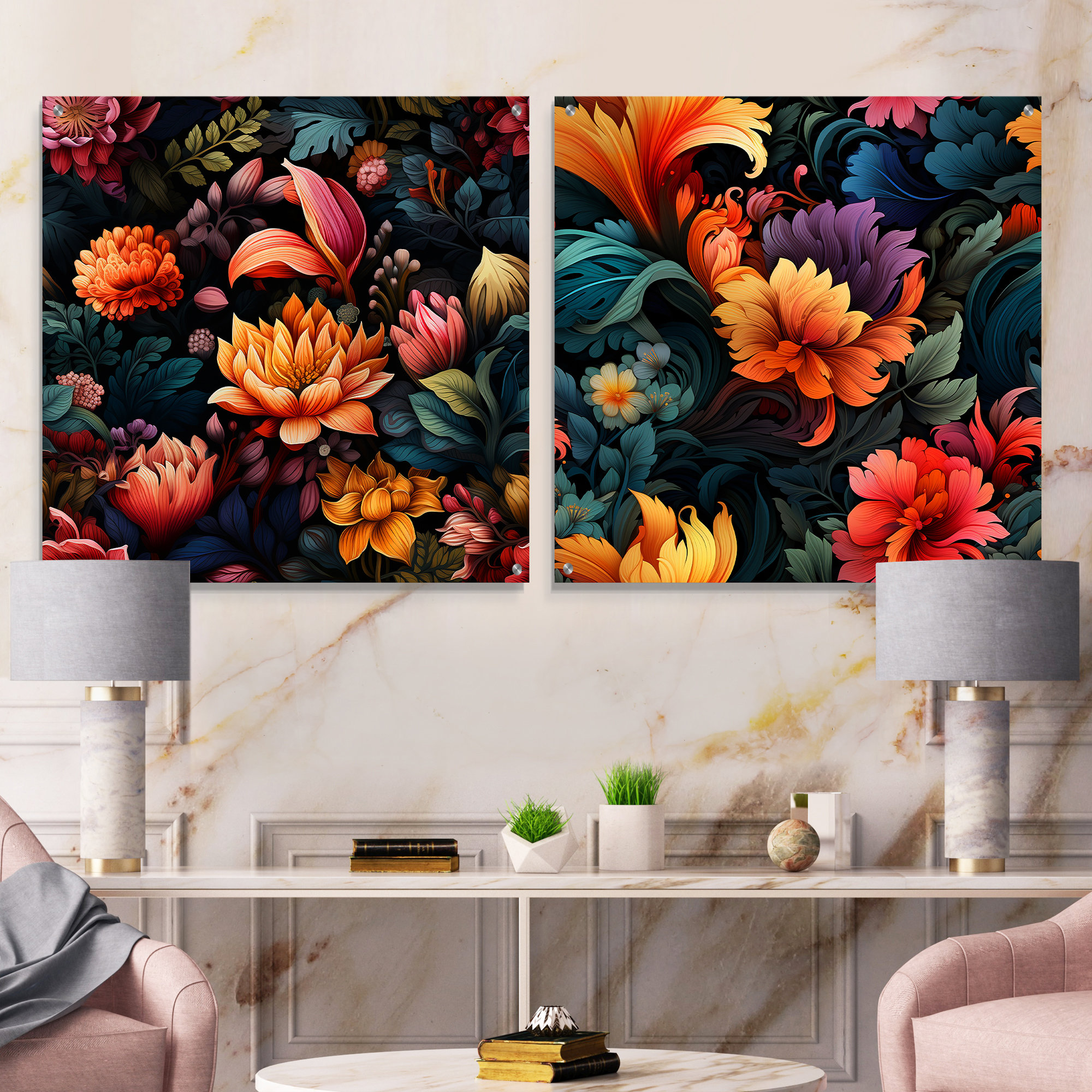 Design Art Psychedelic Foliage Botanical Pattern - Abstract Botanicals ...