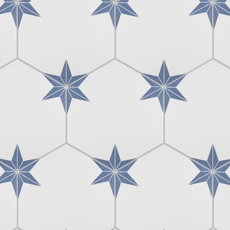 Merola Tile Stella Hex 9" x 10" Porcelain Pattern Wall & Floor Tile ...