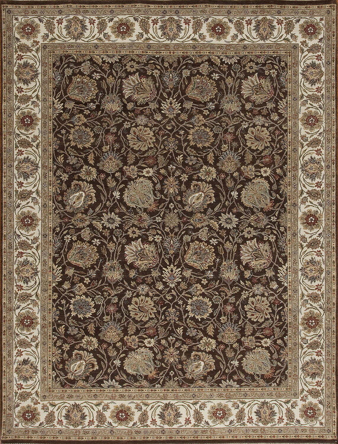 Samad Rugs Cote D’Azure Hand-Knotted Wool Cocoa/Ivory Area Rug | Perigold