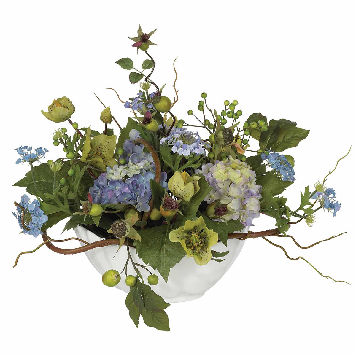Charlton Home® Hydrangea Centerpiece in Planter & Reviews | Wayfair