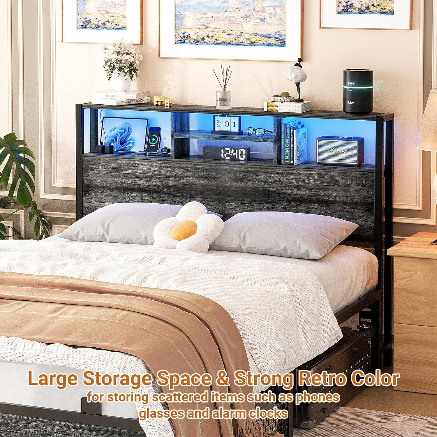 Brayden Studio Headboard For Full Size Bed With Storage Headboards With ...