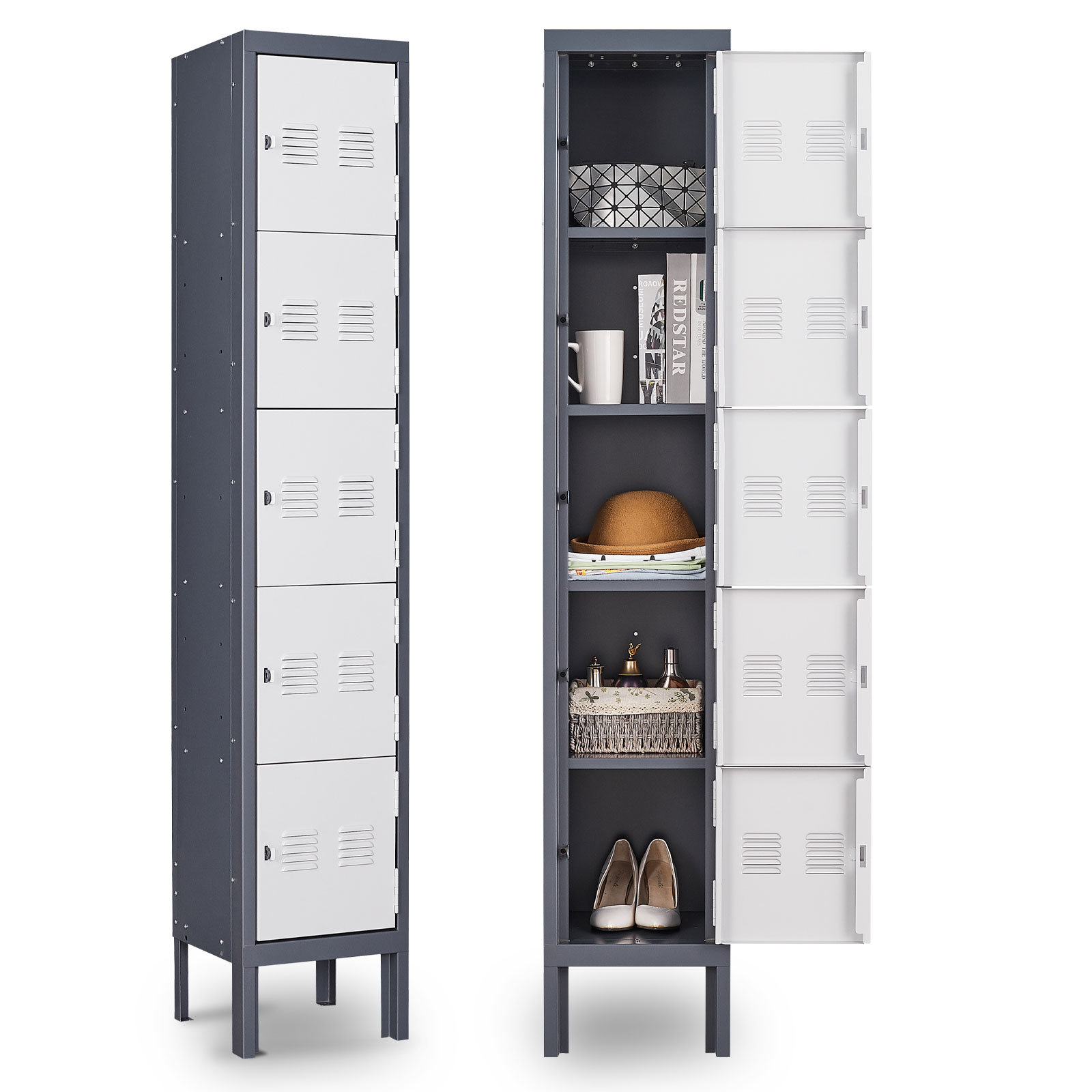 Kaer Locker,metal Locker Storage Cabinet, Storage Locker With 5 Door ...