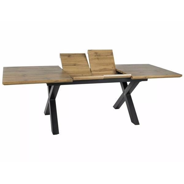 Borough Wharf TABLEXAVIERO II OAK ARTISAN/BLACK 160(240)X90 | Wayfair.co.uk