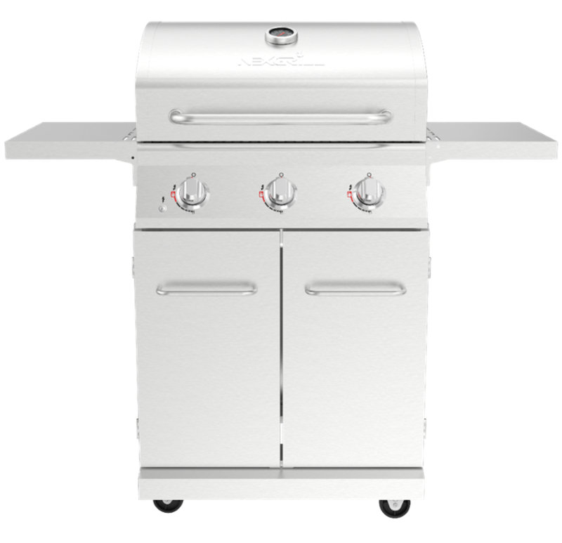 Nexgrill Stainless Steel 3-Burner Propane Gas Grill with Foldable Side ...