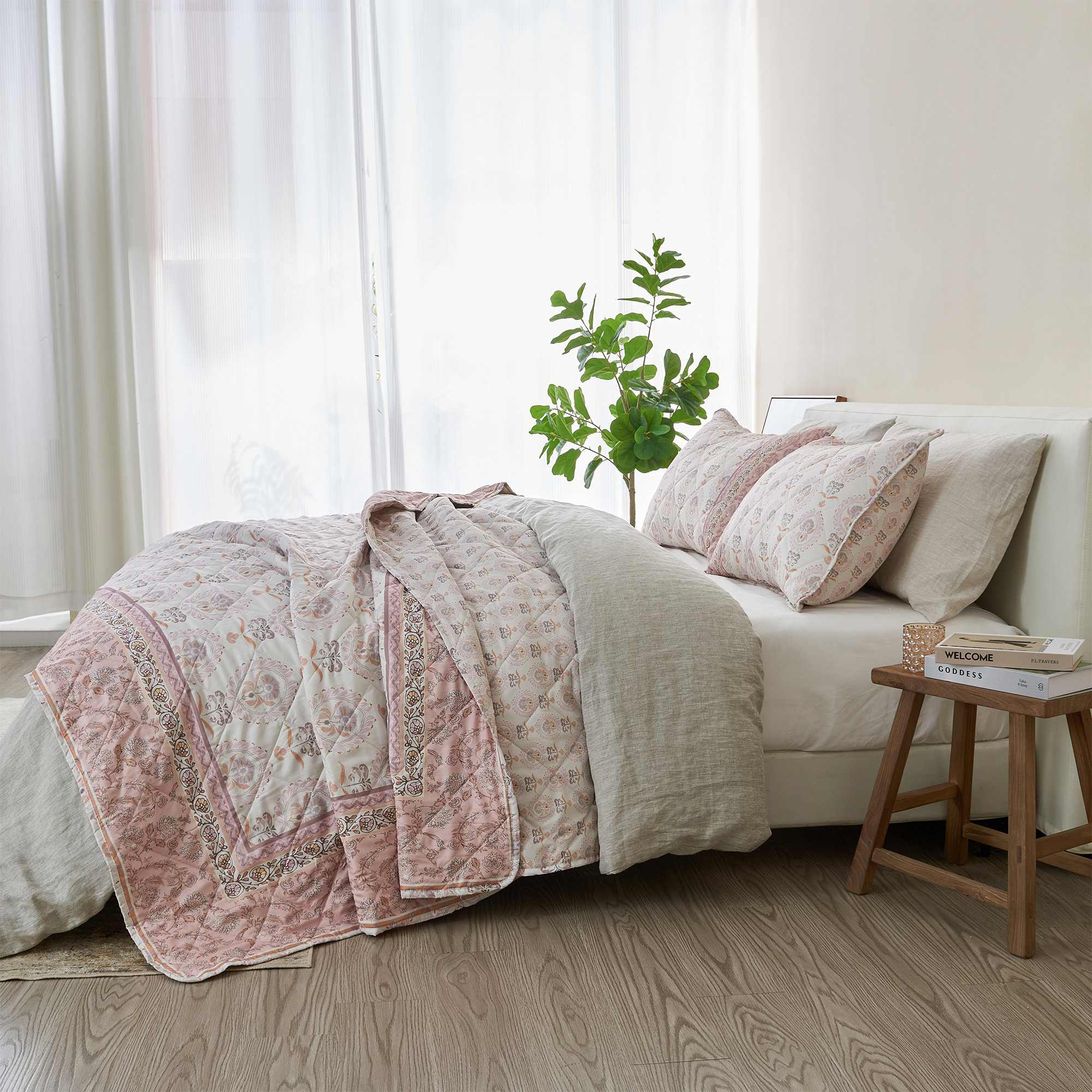 Patina Vie Maison Vintage Floral Quilt and Sham Set & Reviews | Wayfair