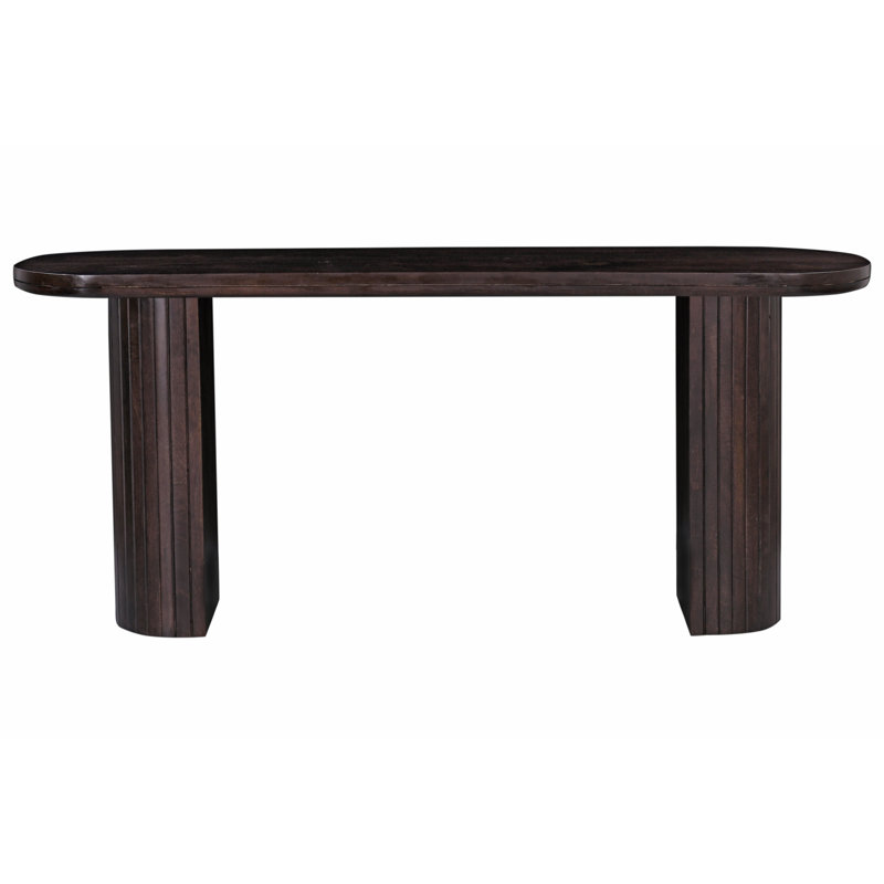 Latitude Run® Tuxe Brown Wood Oval Console Table | Wayfair