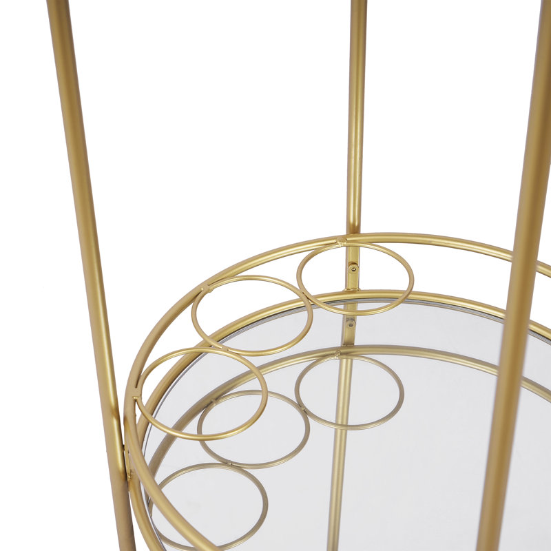 Mercer41 Ciar Round Metal Bar Cart & Reviews | Wayfair