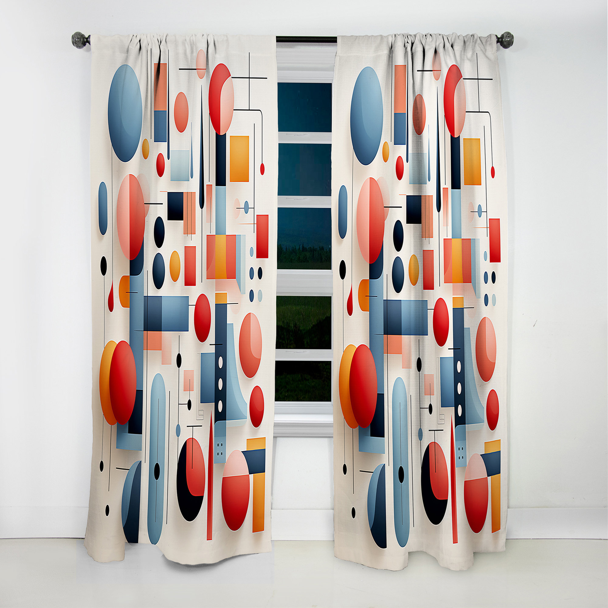 East Urban Home Lampert - Abstract Curtain - Room Darkening Abstract ...