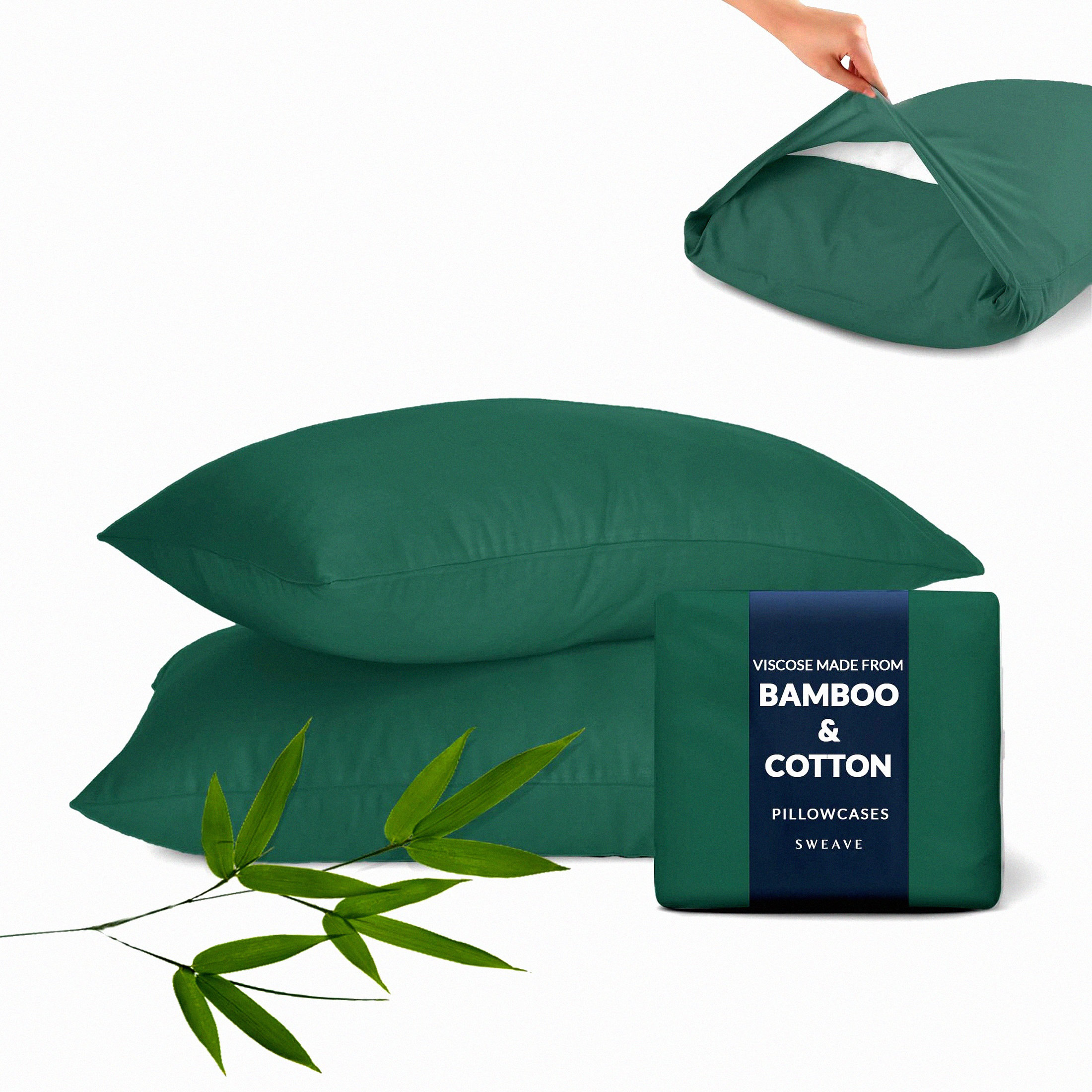 BRBCA Luxury Pillowcase Set - Emerald Green - Double Stitched ...